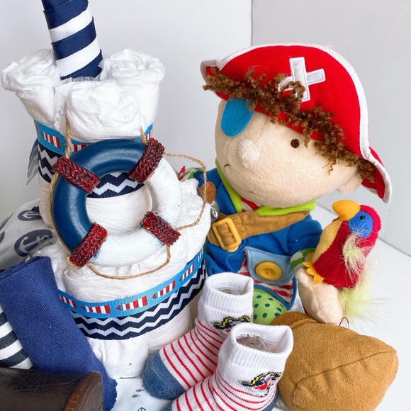Handmade | Accessories | Pirate Ship Diaper Cake Nautical Themed | Poshmark